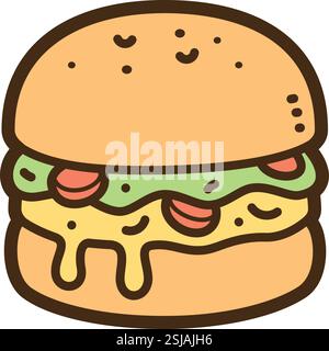 burger food minimalist Stock Vector Image & Art - Alamy