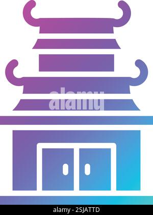 temple icon or modern line symbol. Vector line art and icon design with ...