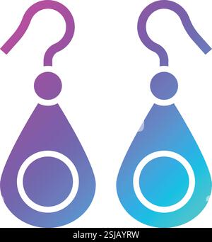 Earrings icon vector, filled flat sign, solid pictogram isolated on ...