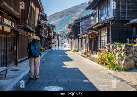Narai Old Post Town View with Wooden Buildings, Japan Stock Photo - Alamy