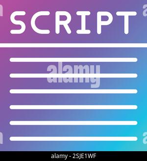 Movie script thin line icon. Screenplay writing thin line scenario ...