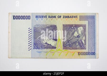 10 000 000 000 (ten billion) Zimbabwean dollar banknote, Z$, Zimbabwe ...