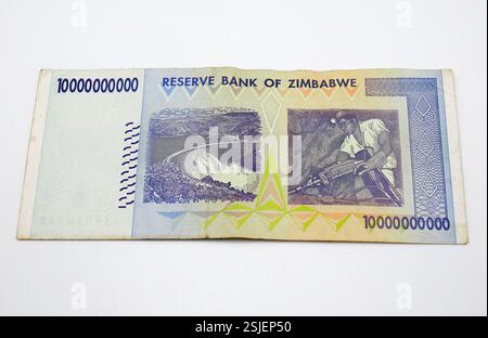 10 000 000 000 (ten billion) Zimbabwean dollar banknote, Z$, Zimbabwe ...