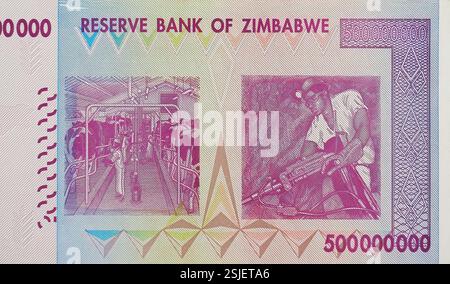 500 000 000 (five hundred million) Zimbabwean dollar banknote, Z ...