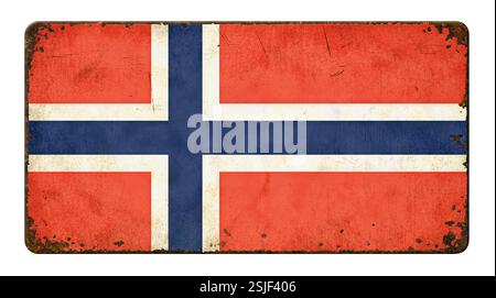 Old rusty metal sign with a flag and country abbreviation Stock Photo ...