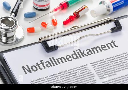 Adrenaline Epinephrine ampoule and needle syringe, emergency drug ...