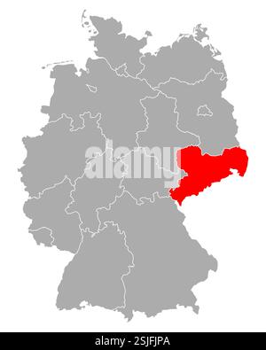 Map of Saxony in Germany Stock Photo - Alamy