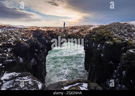 Stone Bridge, Arnarstapi, Snaefellsnes Peninsula, Iceland Stock Photo ...