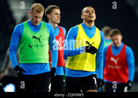Derby County's Sondre Langas (left), Kayden Jackson, Matt Clarke and ...
