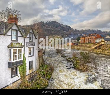 Views at Llangollen in Dee Valley in North Wales including the River ...