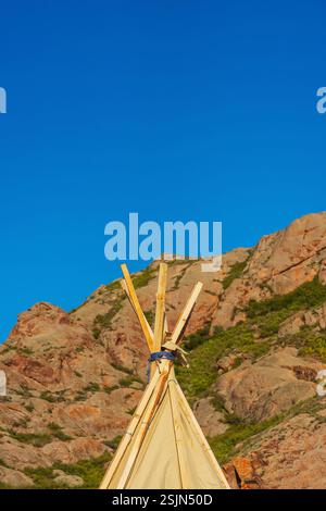 Wigwam in a camp in a field Stock Photo - Alamy