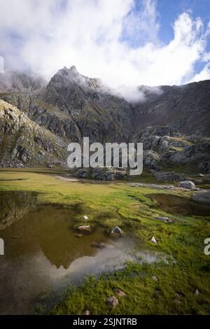 Small alpine lake with perfect reflections Stock Photo - Alamy