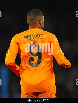 Real Madrid's Kylian Mbappe with the match ball after the UEFA ...