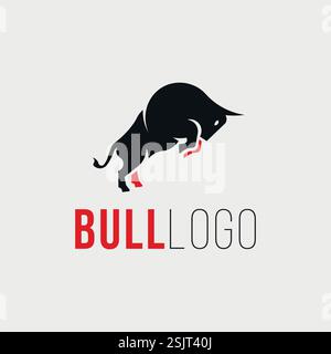 Vector bull minimal text logo design Stock Vector Image & Art - Alamy