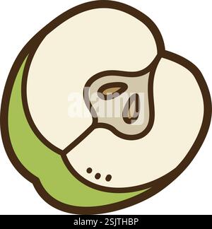 Half apple outline vector icon. Thin line black half apple icon, flat ...
