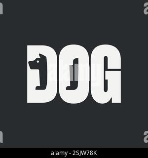 Vector dog minimal text logo design Stock Vector Image & Art - Alamy