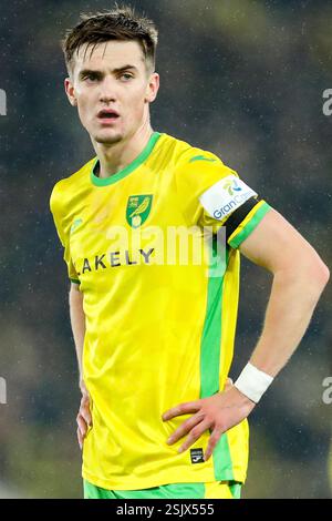 Jacob Wright of Norwich City on the ball during the Sky Bet Championship match between Norwich ...
