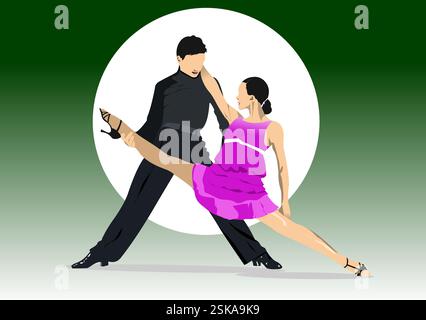 Brazilian rumba dancers. 3d vector color illustration Stock Vector ...