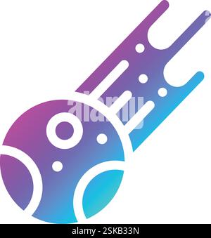 Asteroid glyph icon, space and meteor, meteorite sign, vector graphics ...