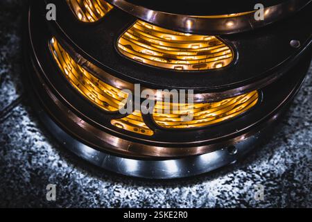 A stack of led lights in flexible lighting strips rolled up Stock Photo ...
