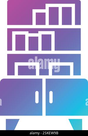bookshelf icon Vector Glyph Illustration Stock Vector Image & Art - Alamy