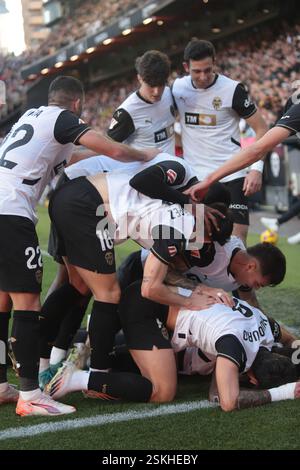 MOUCTAR DIAKHABY REACTS AFTER SCORE DURING A LA LIGA MATCH AT MESTALLA ...