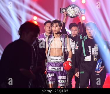 Tokyo, Japan. 24th Jan, 2025. Challenger Shoki Sakai enters the ring before the OPBF and WBO ...