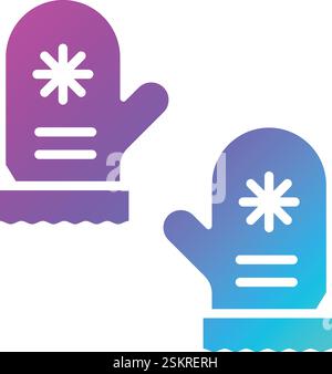 Mitten glyph icon, winter and clothes, glove sign, vector graphics, a ...