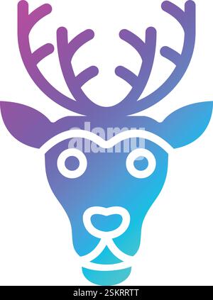 Christmas deer line and glyph icon, new year and reindeer, rudolph deer ...