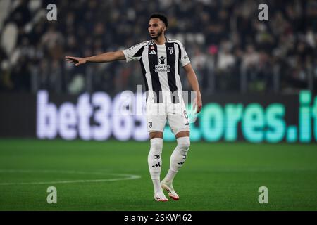 Lloyd Kelly of Juventus FC gestures at the end of the UEFA Champions ...