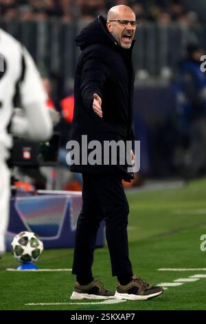 PSV Eindhoven manager Peter Bosz during a press conference at St James ...