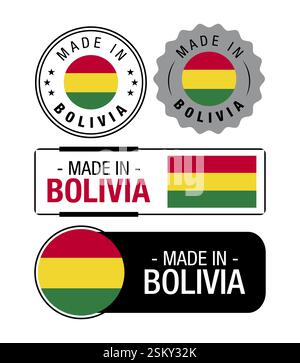 Bolivia round stamp. Round logo with country map and title. Stylish ...