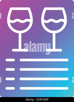 Wine menu line and glyph icon, drink and alcohol, wine card vector icon ...