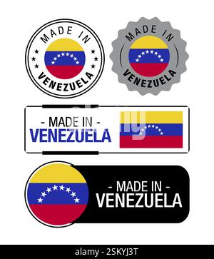 Venezuela round stamp. Round logo with country map and title. Stylish ...