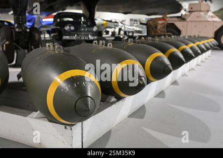 Avro Vulcan B2 and it's bomb load on display at the RAF Museum in ...