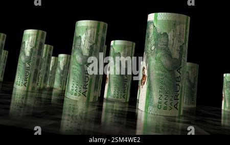 3D Illustration of 100 Aruba Florin Banknote Stock Photo - Alamy
