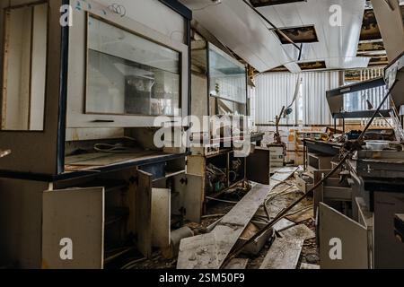 Old abandoned ruined chemical laboratory Stock Photo - Alamy