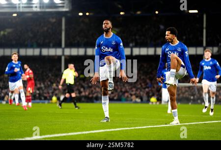 Everton's Beto celebrates scoring their side's first goal of the game ...