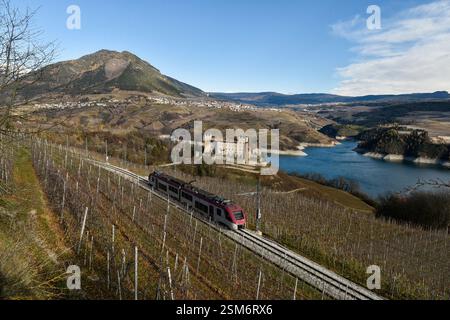 Trentino -Small train of the castles - castle of Cles Stock Photo - Alamy