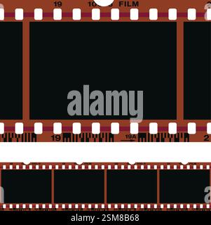 Realistic blank film strip, camera roll. Old retro cinema movie strip ...
