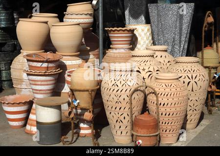 Arabic Clay Pots and Water Coolers with Clay Cups At Souk Fanja Al ...