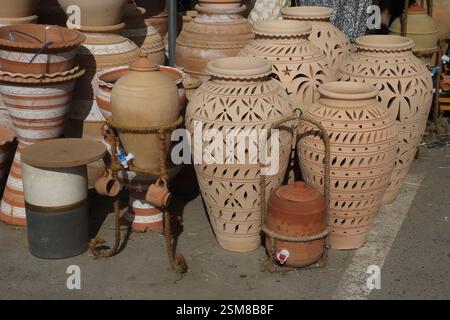 Arabic Clay Pots and Water Coolers with Clay Cups At Souk Fanja Al ...