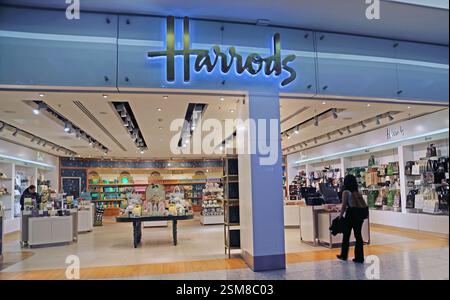 Harrods Store at Terminal Four Heathrow Airport London England Stock ...