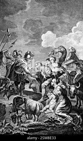 The Meeting of Jacob and Esau the Brothers Reconciliation after Jacob ...