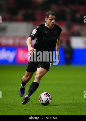 Ali Al-Hamadi of Stoke City arrives before the Sky Bet Championship ...