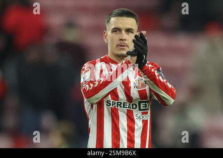 Enzo Le Fée of Sunderland after missed opportunity during the Premier ...