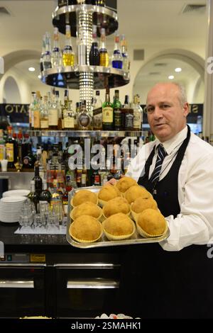 Crispy golden Arancini served at the Spinnato pasticceria in Palermo ...