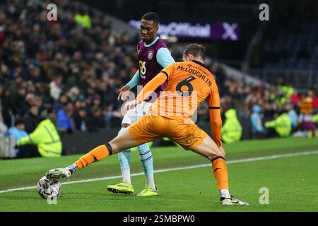 Jaidon Anthony of Burnley passes the ball forward during the Emirates ...