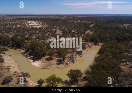 Aerial of Darling River near Louth New South Wales Australia Stock ...
