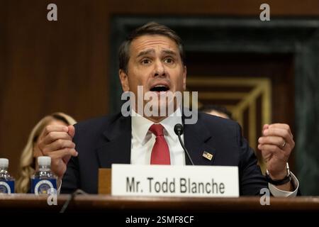 Todd Blanche, nominee to be deputy attorney general, testifies during ...